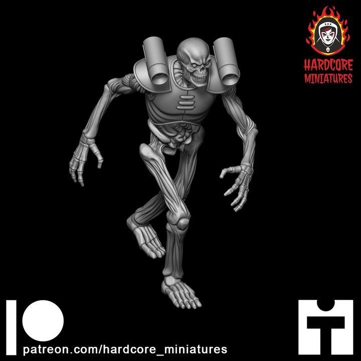 3D Printable Hell Skeleton Walking by Hardcore Miniatures